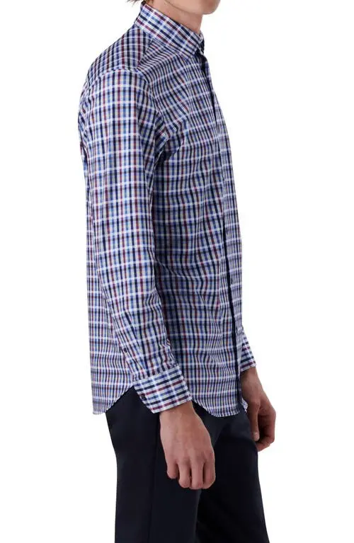 Bugatchi Ooohcotton® Tattersall Check Stretch Cotton Button-up Shirt