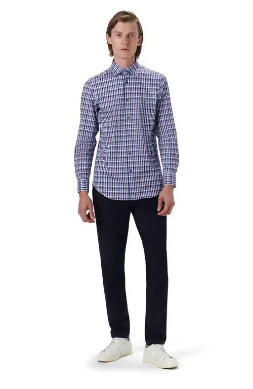 Bugatchi Ooohcotton® Tattersall Check Stretch Cotton Button-up Shirt
