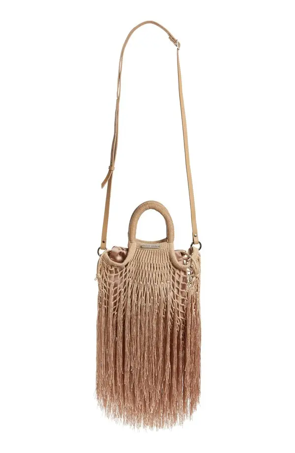 PETIT KOURAJ Mini Fringe Top Handle Bag