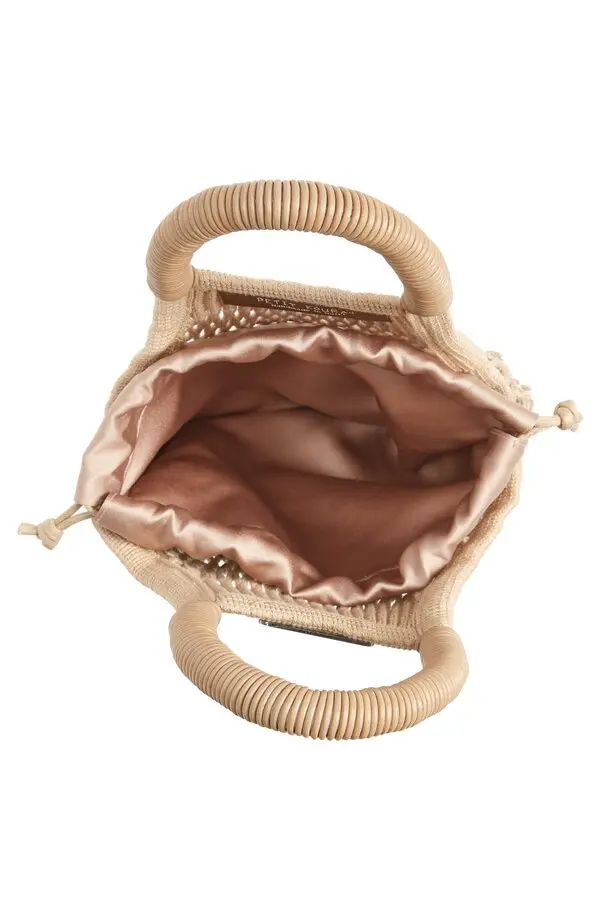 PETIT KOURAJ Mini Fringe Top Handle Bag