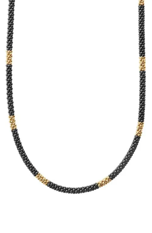 Lagos Caviar Beaded Necklace - Black