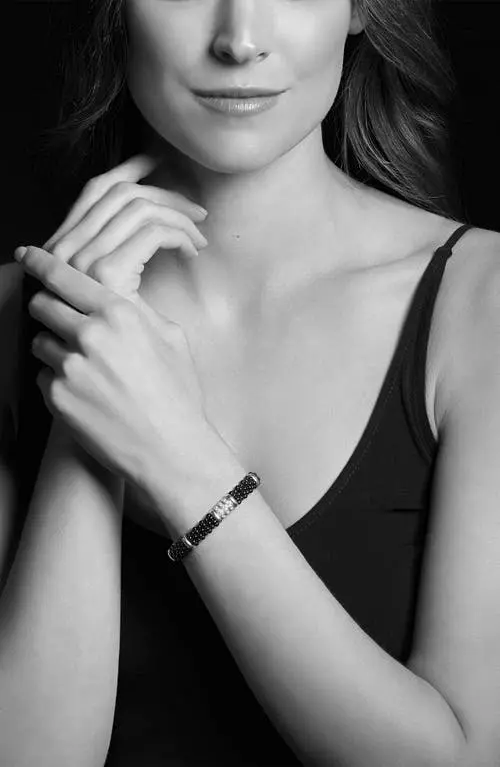 Lagos Caviar Diamond Link Bracelet - Black