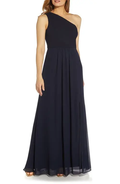 Adrianna Papell One-shoulder Gown