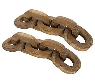 R. NEST Set Of 2 Teak Decorative Chain - One-color