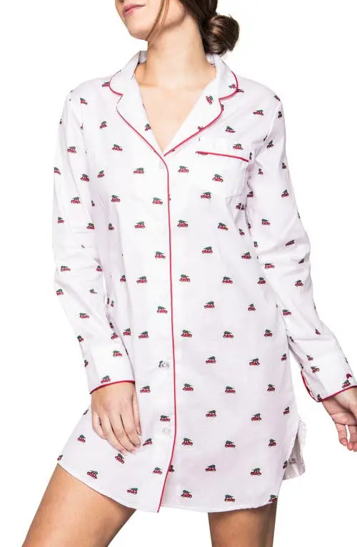 PETITE PLUME Holiday Journey Cotton Nightshirt - White