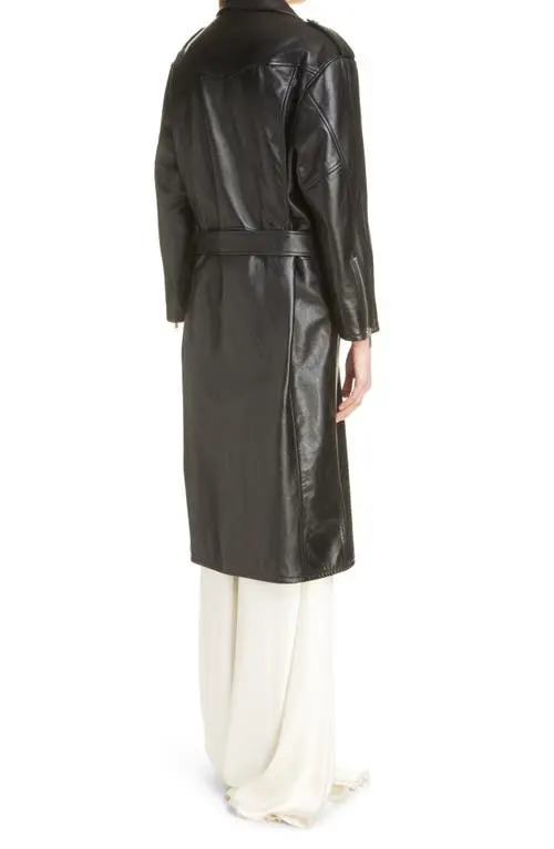 Saint Laurent Lambskin Leather Long Motorcycle Jacket