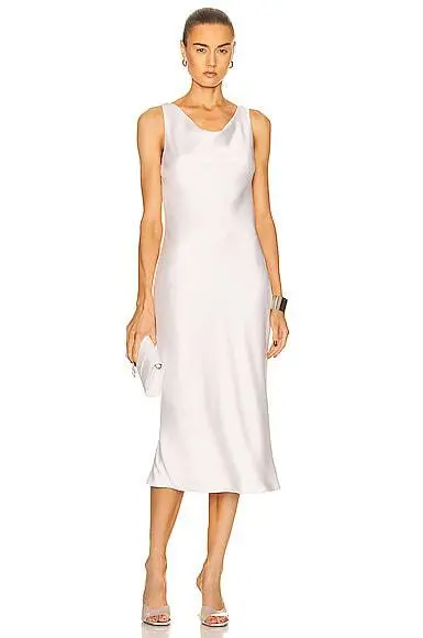 Norma Kamali Maria Midi Dress In White