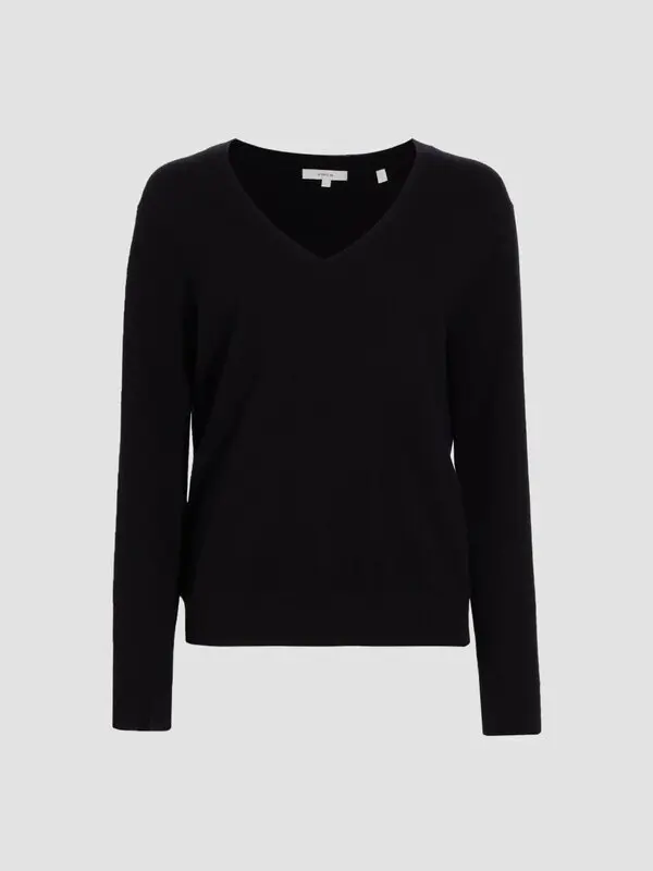Vince Weekend V-neck Cashmere Sweater - Black
