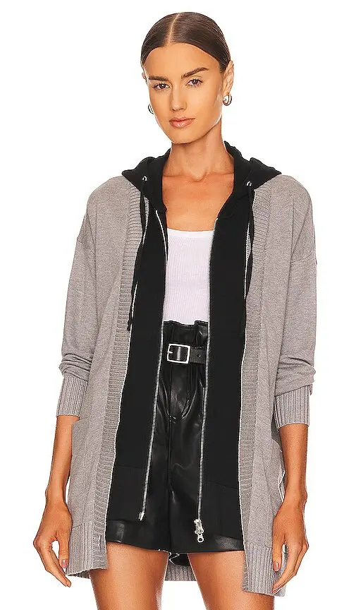 Central Park West Brynn Long Dickie Cardigan - Heather Grey