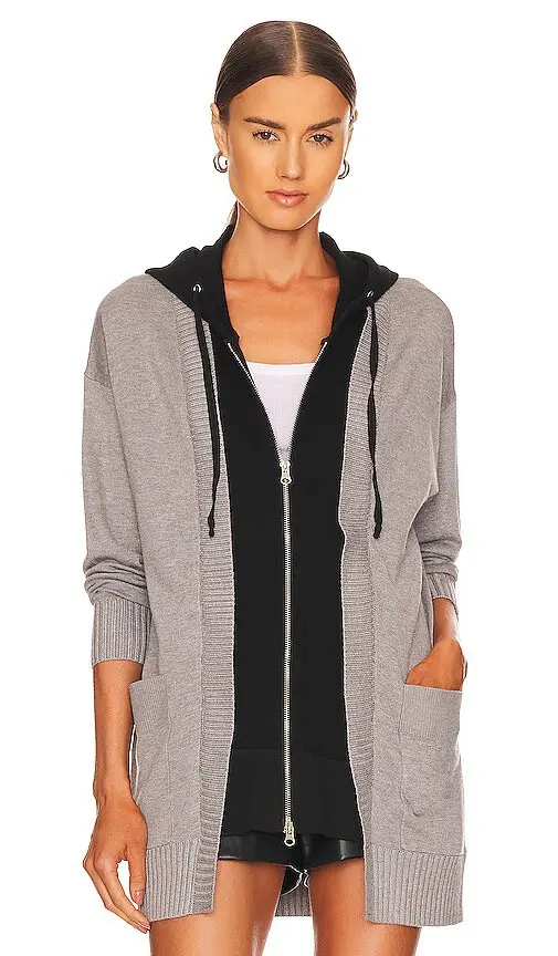 Central Park West Brynn Long Dickie Cardigan - Heather Grey