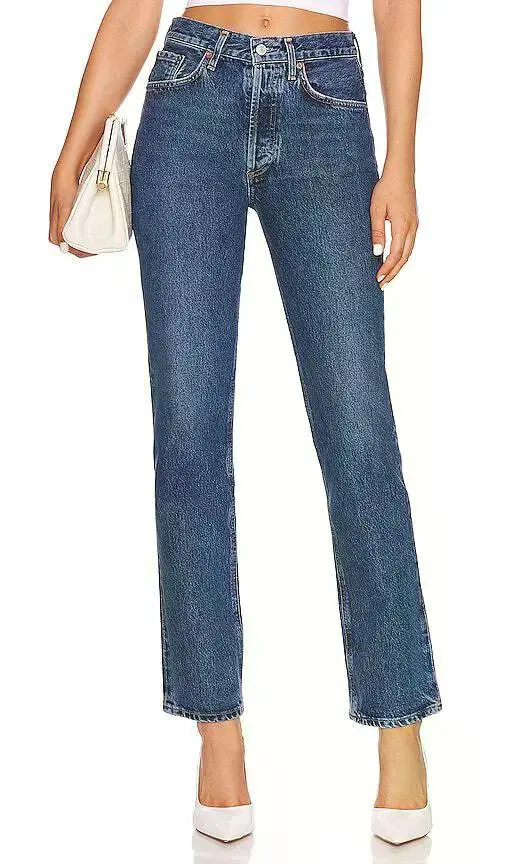 AGOLDE Lana Mid Rise Straight In Denim-light