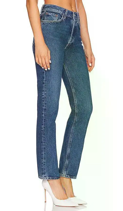 AGOLDE Lana Mid Rise Straight In Denim-light
