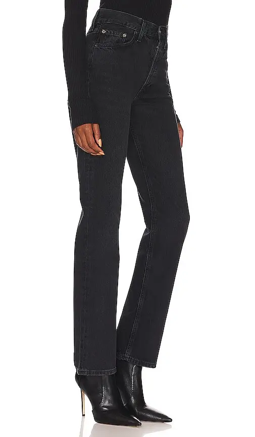 AGOLDE Lana Mid Rise Straight Jeans - Conduct