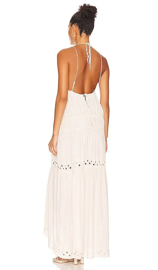 nilsa dress in brown & beige multi l academie Clea Dress  NIA