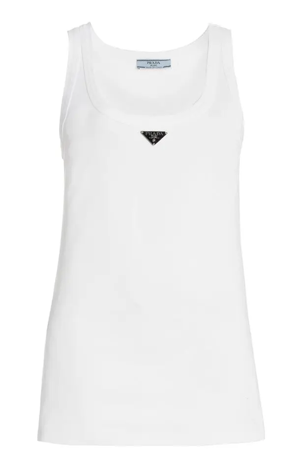 Prada Logo-detailed Jersey Tank Top