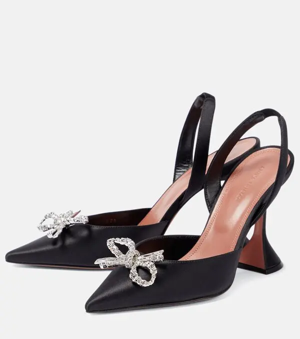 Amina Muaddi Rosie Slingback Pumps - Black