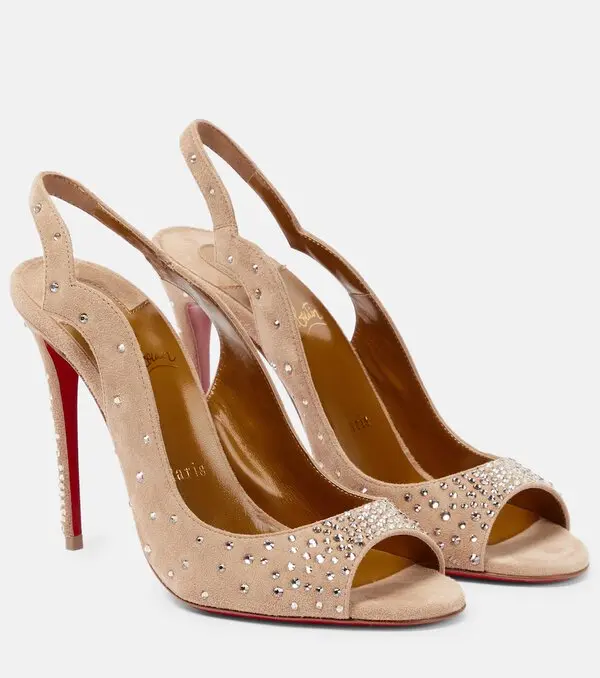 CHRISTIAN LOUBOUTIN Nudes Degrachick Suede Sandals - Beige