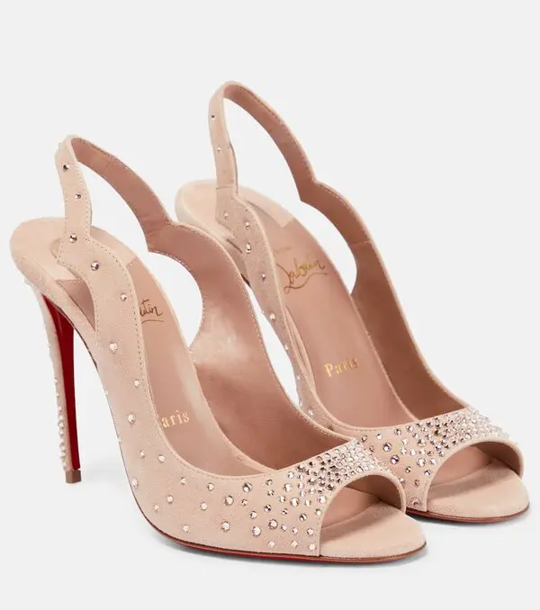 CHRISTIAN LOUBOUTIN Nudes Degrachick Suede Sandals - Beige
