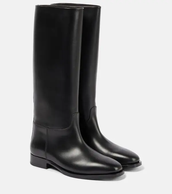 THE ROW Grunge Leather Knee-high Boots