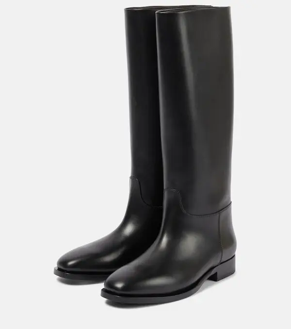 THE ROW Grunge Leather Knee-high Boots