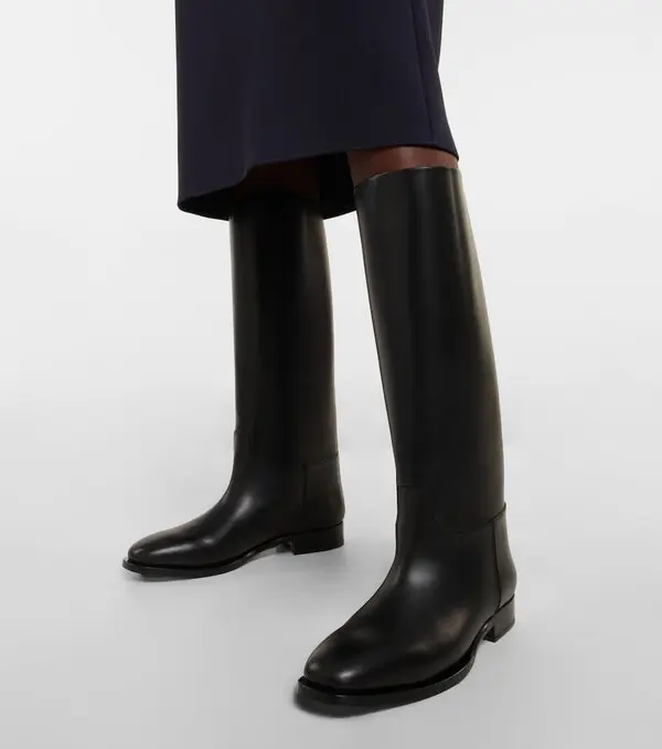THE ROW Grunge Leather Knee-high Boots