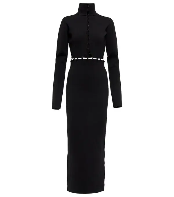 Nanushka Kaida Mockneck Cut-out Midi Dress