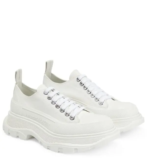 Alexander McQueen Tread Slick Canvas Sneakers - White