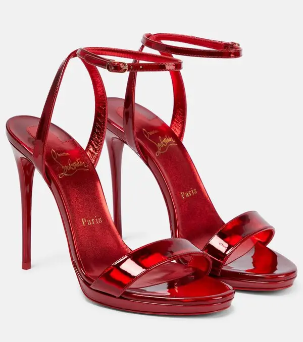 Christian Louboutin Loubi Queen 120 Leather Sandals Red