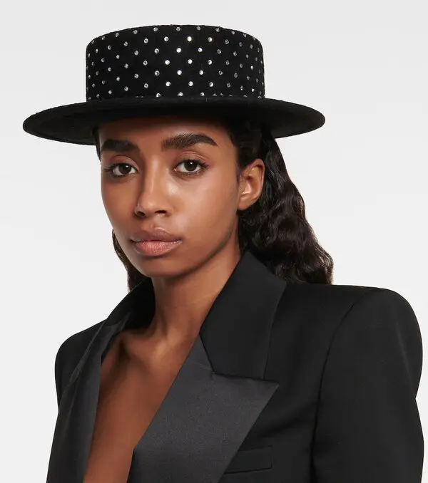 Ruslan Baginskiy Embellished Canotier Hat