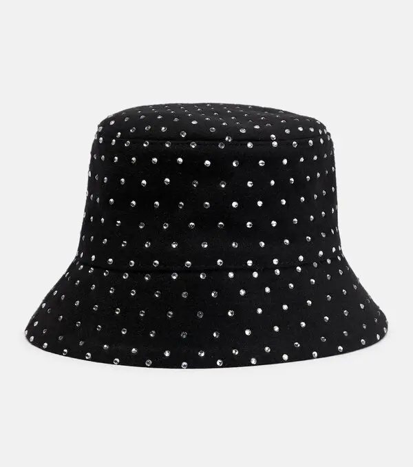 Ruslan Baginskiy Embellished Wool Bucket Hat - Black
