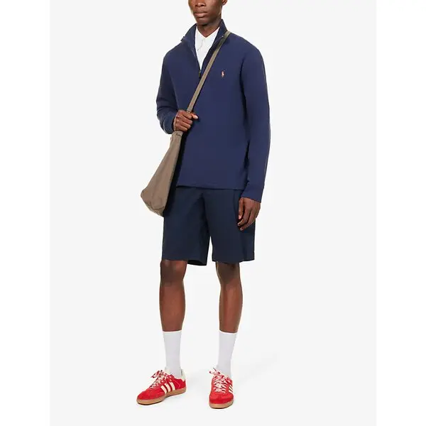 Polo Ralph Lauren Half-zip Logo Embroidered Cotton Jersey Sweatshirt - Cruise Navy