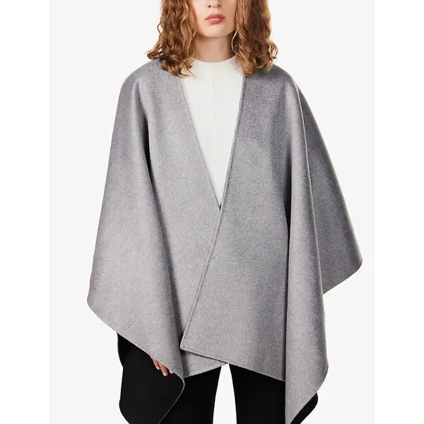 Tove Aria Asymmetric Wool-blend Cape