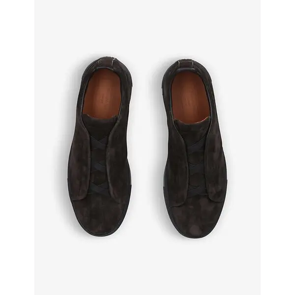 Zegna Triple Stitch Leather And Fabric Low-top Trainers