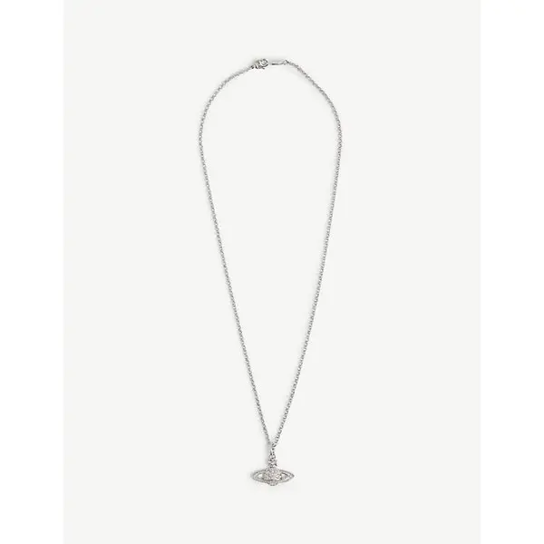 VIVIENNE WESTWOOD Bas Relief Orb Mini Necklace - Rhodium Crystal