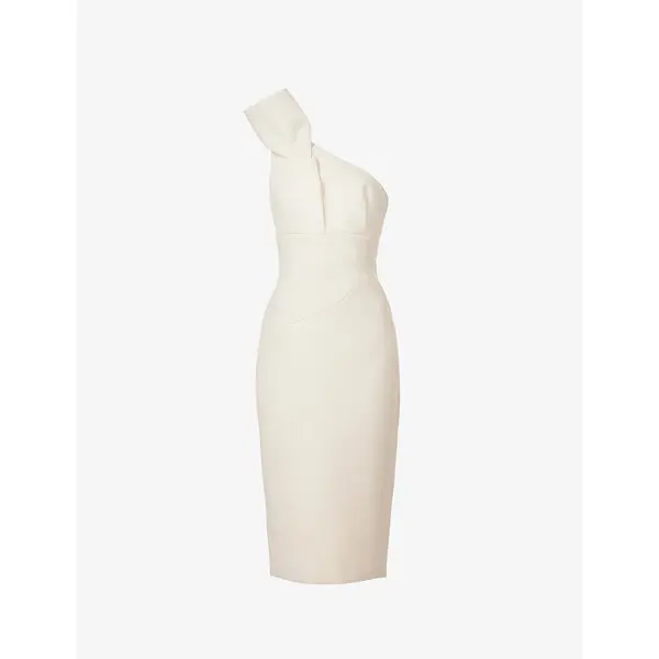 Rachel Gilbert Miche One-shoulder Woven Midi Dress