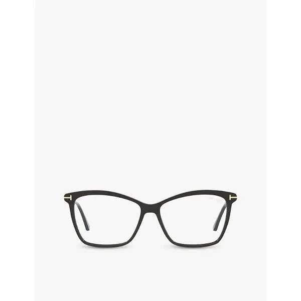 TOM FORD Rectangular Acetate Eyeglasses - Black