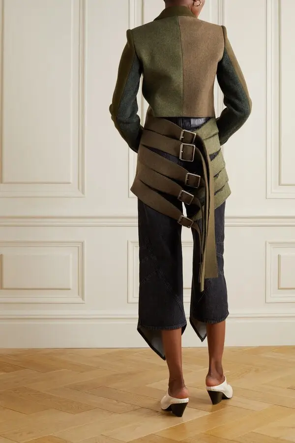 Loewe Buckle-embellished Color-block Wool-blend Felt Blazer