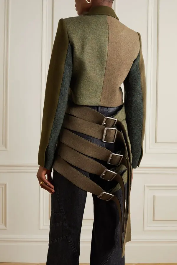 Loewe Buckle-embellished Color-block Wool-blend Felt Blazer