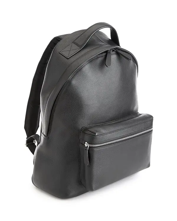 ROYCE NEW YORK 13-in. Laptop Pebbled Leather Backpack - All Black