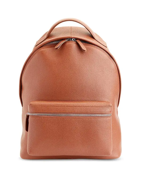 ROYCE NEW YORK 13-in. Laptop Pebbled Leather Backpack - Tan