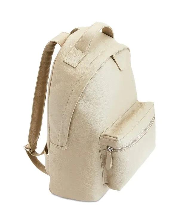 ROYCE NEW YORK 13-in. Laptop Pebbled Leather Backpack - Taupe