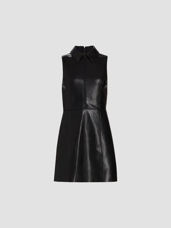 Alice + Olivia Ellis Zip-front Faux Leather Minidress