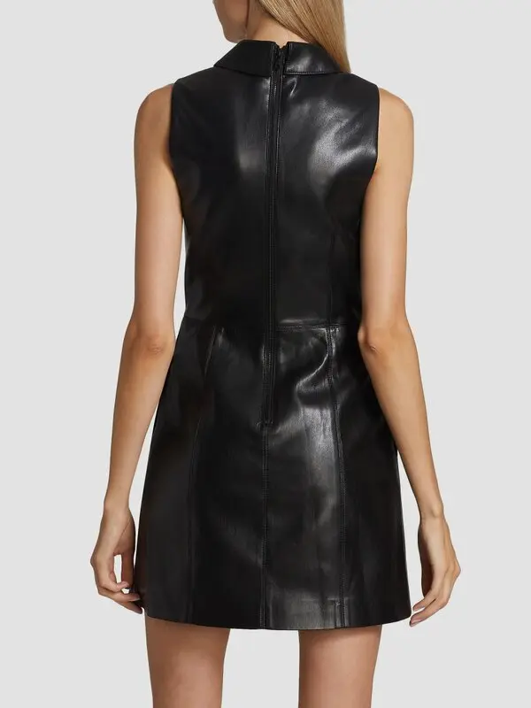 Alice + Olivia Ellis Zip-front Faux Leather Minidress