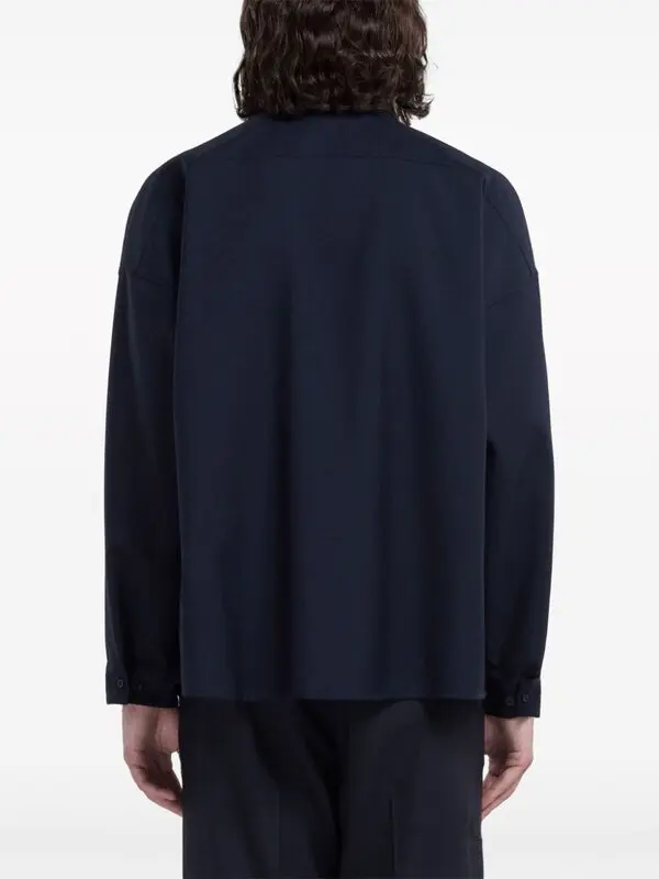 Marni Logo-tag Long-sleeve Shirt - Blue