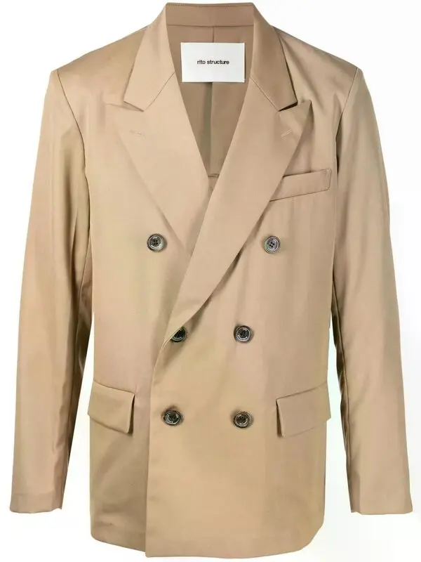 RITO STRUCTURE Double-breasted Fitted Blazer - Neutrals