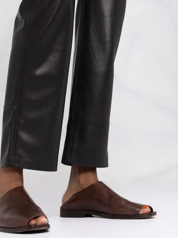 Nanushka Faux-leather Cropped Trousers - Black