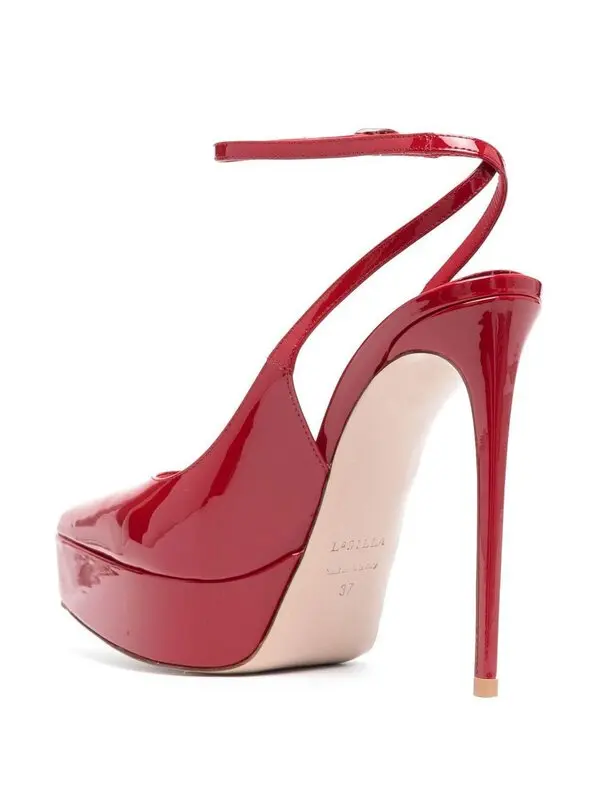 LE SILLA 145mm Uma Patent Leather Pumps - Red