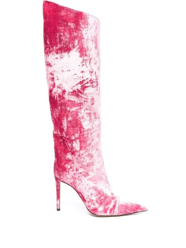 Alexandre Vauthier Stiletto-heel Velvet Boots - Pink