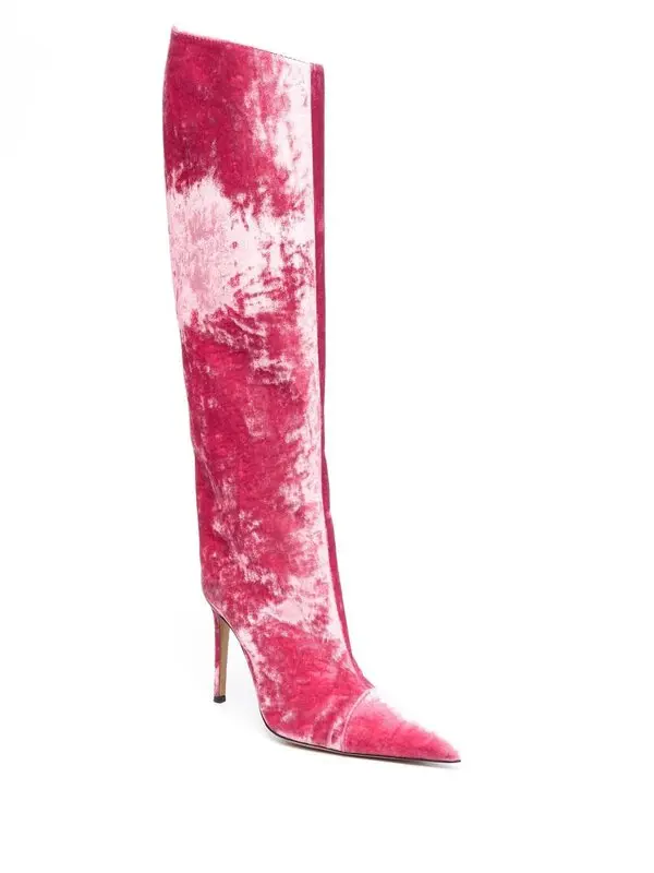 Alexandre Vauthier Stiletto-heel Velvet Boots - Pink