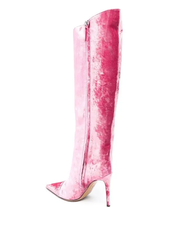 Alexandre Vauthier Stiletto-heel Velvet Boots - Pink